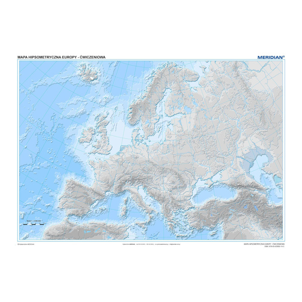 Europa - Mapa hipsometryczna 160 x 120 cm - Dobra Cena - Sklep Edumax