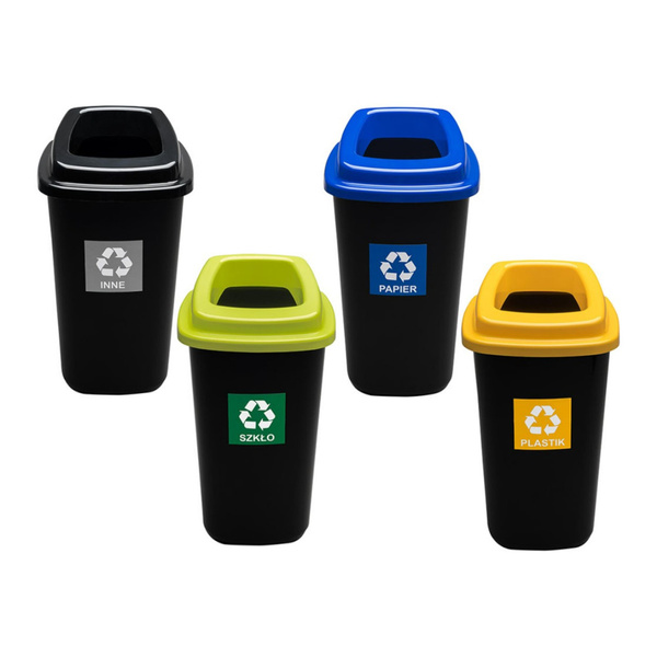 Zestaw 4 koszy do segregacji 28l 4 x 28 l - Dobra Cena - Sklep Edumax